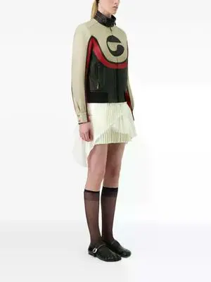 Coperni C-logo Panelled Leather Jacket - Neutrals