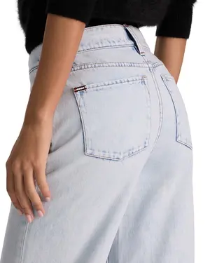 Alice + Olivia High-rise Wide-leg Jeans - Dark Light Indigo