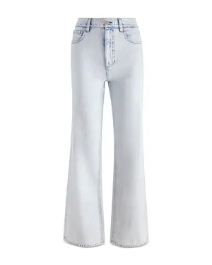 Alice + Olivia High-rise Wide-leg Jeans - Dark Light Indigo
