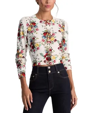 Alice + Olivia Carson Crewneck Cardigan Sweater