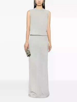 TOM FORD Sequin-embellished Ribbed Maxi Skirt - Grey