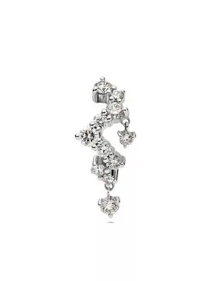 MARIA BLACK 14k Recycled White Gold Lab-grown Diamond Huggie Earring - Silver