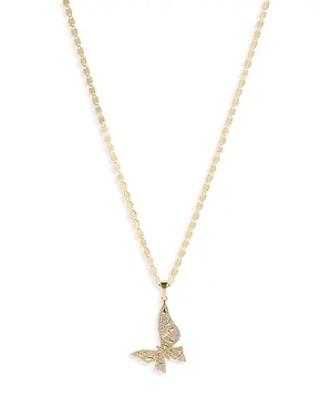 Lana Jewelry 14k Yellow Diamond Butterfly Pendant Necklace - Gold