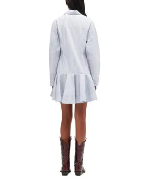 GANNI Striped Shirt Dress - Lavender Lustre