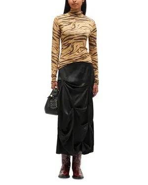 GANNI Printed Shiny Top