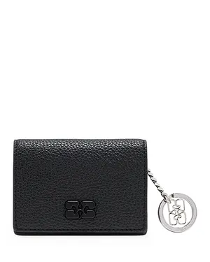 GANNI Bou Card Holder W/ Flap - Black