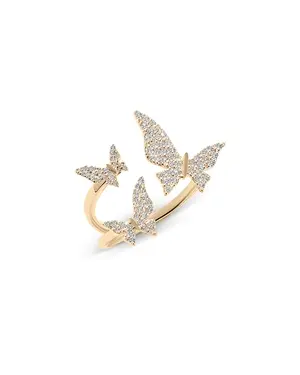 Lana Jewelry Diamond And 14k Yellow Butterfly Wrap Ring - Gold