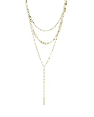 Lana Jewelry 14k Yellow Triple Strand Disc Remix Lariat Necklace - Gold