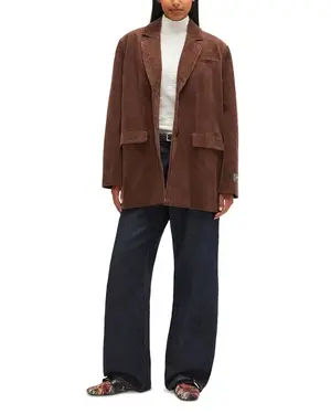 GANNI Seersucker Corduroy Jacket - Chicory Coffee