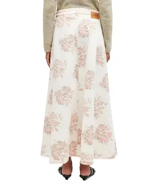 GANNI Floral Denim Maxi Skirt