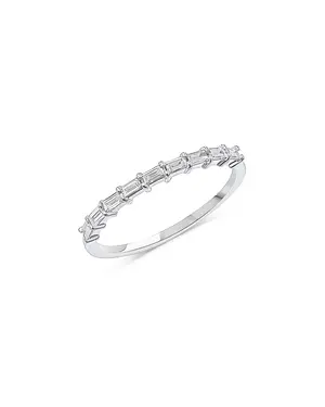 Lana Jewelry 0.25 Tcw Baguette Diamond Stack Ring - White Gold
