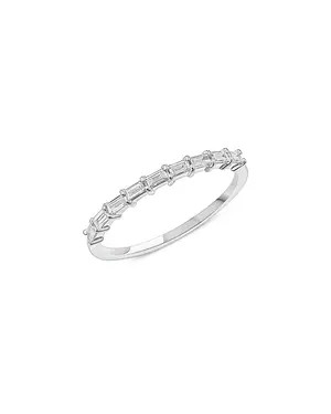 Lana Jewelry 14k Diamond Baguette Stack Ring - White Gold