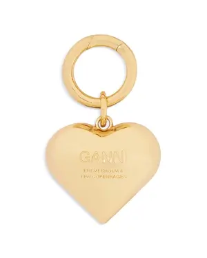 GANNI Bou Heart Charm - Leopard