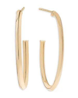 Lana Jewelry 14k Yellow Oval Hoop Earrings - Gold