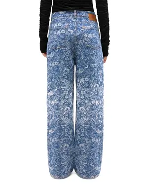 GANNI Tapestry Baggy Jeans - Mid Blue Stone