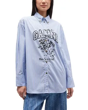 Ganni Logo Shirts For Women