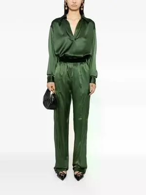TOM FORD Logo-embroidered Satin Tunic