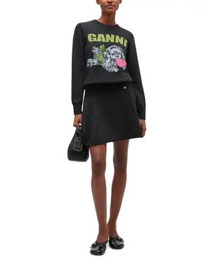 GANNI Chunky Sweater Knit Mini Skirt - Phantom