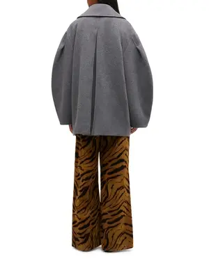 GANNI Oversized Pea Coat - Pewter