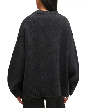 GANNI Chunky Mixed Wool-blend Crewneck Sweater