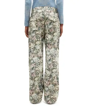 GANNI Printed Cargo Pants - Jadeite