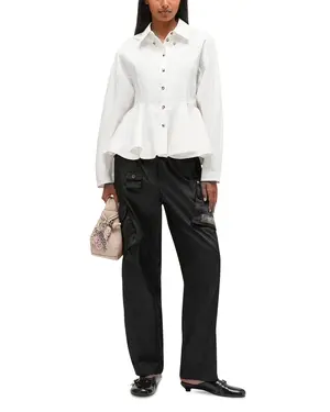 GANNI Stretch Peplum Shirt