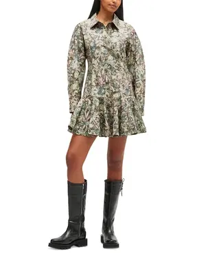 GANNI Tapestry Floral Shirt Dress - Jadeite