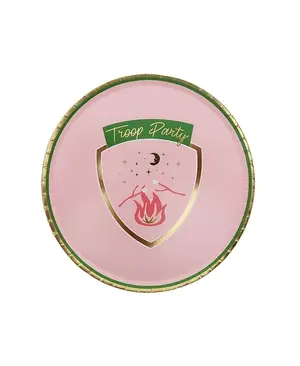JOLLITY & CO Camp Bachelorette Troop Party Paper Dessert Plates, Set Of 8 - Multicolor