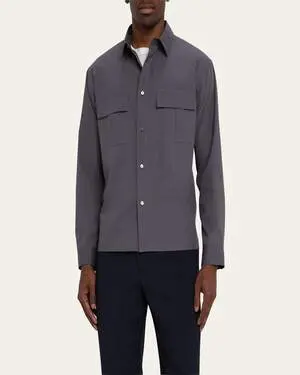 FRAME Multi-pocket Button-down Shirt - Gray