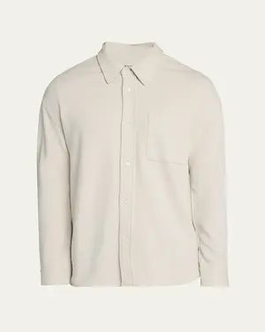 FRAME Cotton Waffle Texture Button-down Shirt - Beige