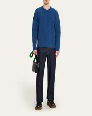 Bottega Veneta Intrecciato Wool Knit Crewneck Sweater