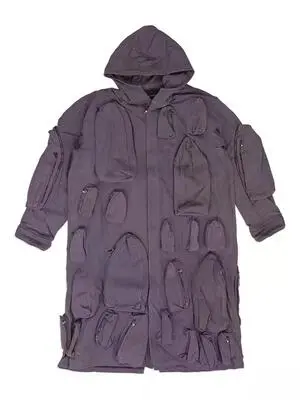 WHO DECIDES WAR Zipped Pocket Hooded Coat