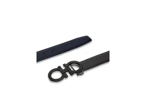 FERRAGAMO Reversible Leather Belt With Gancini Buckle - Nero