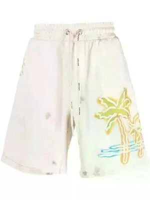 Palm Angels Palm-print Track Shorts
