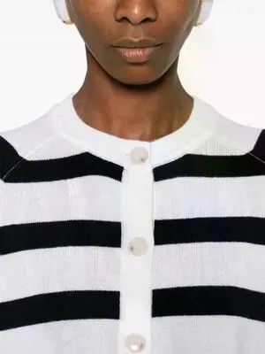 ALLUDE Striped Cardigan
