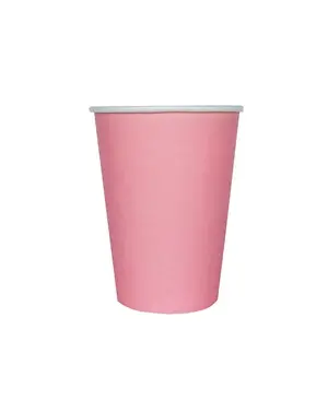 JOLLITY & CO Solid Shade Colors Paper Party Cups, Set Of 8 - Amaranth