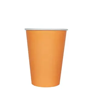 JOLLITY & CO Solid Shade Colors Paper Party Cups, Set Of 8 - Apricot