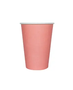 JOLLITY & CO Solid Shade Colors Paper Party Cups, Set Of 8 - Cantaloupe