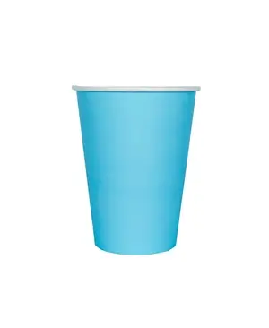 JOLLITY & CO Solid Shade Colors Paper Party Cups, Set Of 8 Cerulean
