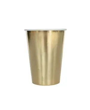 JOLLITY & CO Solid Shade Colors Paper Party Cups, Set Of 8 - Gild