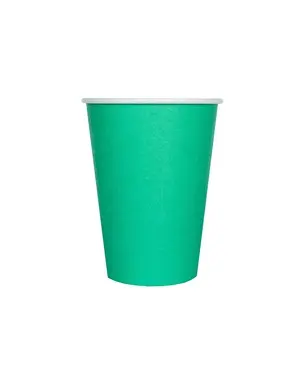 JOLLITY & CO Solid Shade Colors Paper Party Cups, Set Of 8 - Grass