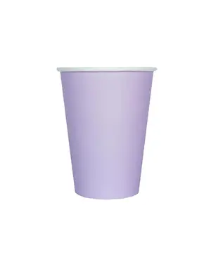 JOLLITY & CO Solid Shade Colors Paper Party Cups, Set Of 8 - Lavender