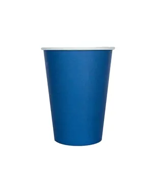 JOLLITY & CO Solid Shade Colors Paper Party Cups, Set Of 8 - Midnight