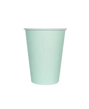 JOLLITY & CO Solid Shade Colors Paper Party Cups, Set Of 8 - Pistchio