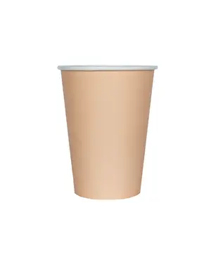 JOLLITY & CO Solid Shade Colors Paper Party Cups, Set Of 8 Sand