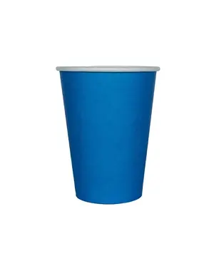 JOLLITY & CO Solid Shade Colors Paper Party Cups, Set Of 8 - Sapphire