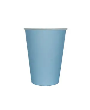 JOLLITY & CO Solid Shade Colors Paper Party Cups, Set Of 8 Wedgewood