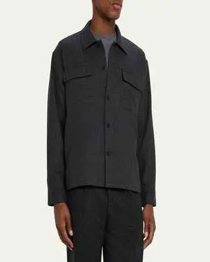 FRAME Wool-blend Two-pocket Overshirt