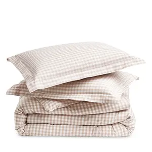 PETITE PLUME Gingham Duvet Set, Twin - Camel