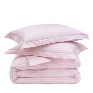 PETITE PLUME Gingham Duvet Set, Twin Pink